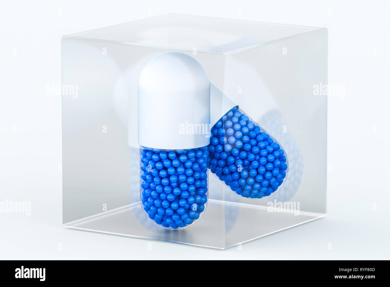 capsules with spheres, 3d rendering Stock Photo - Alamy