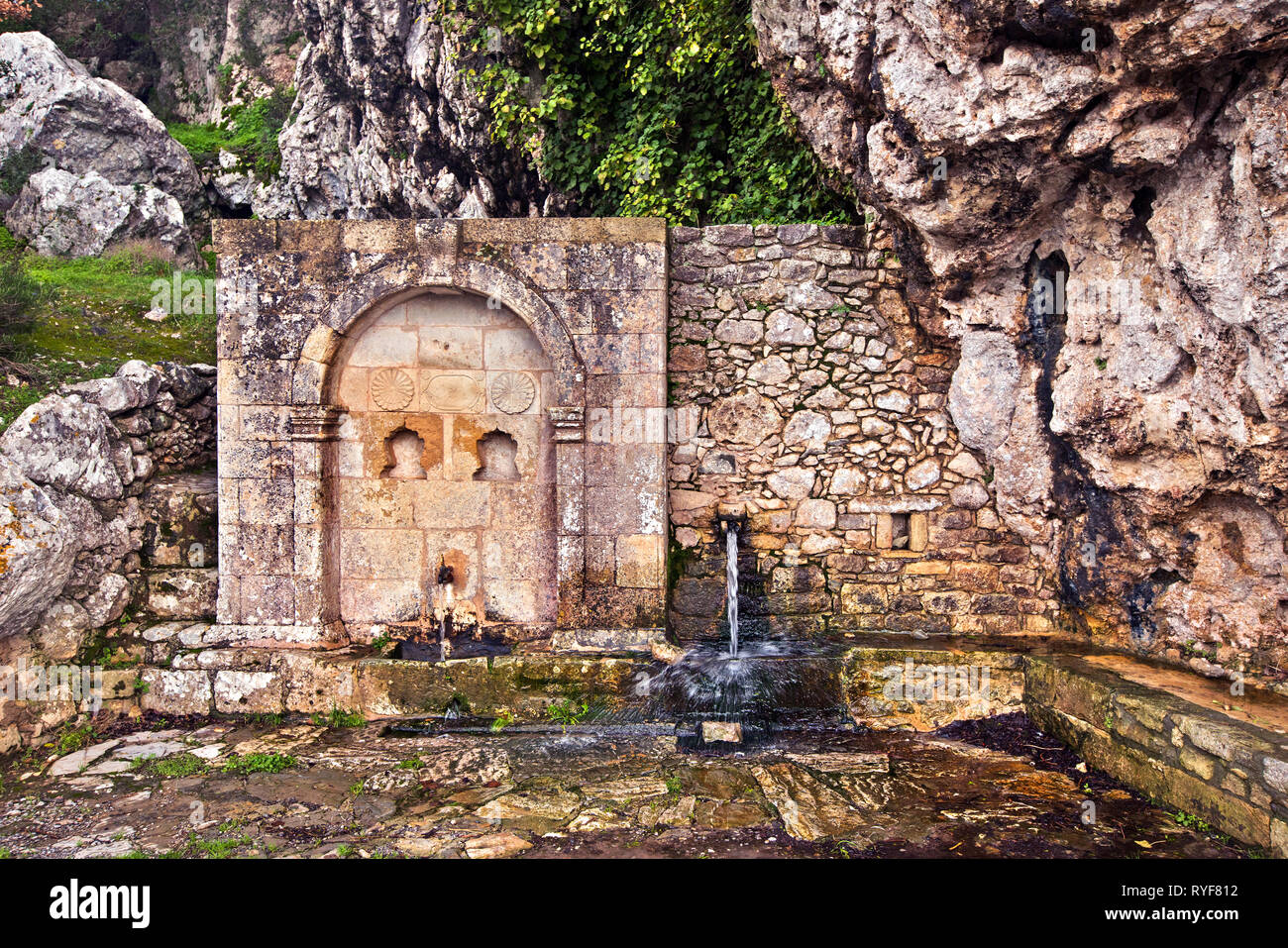 Beautiful Ottoman fountain close to the medieval settlement of Voila ...