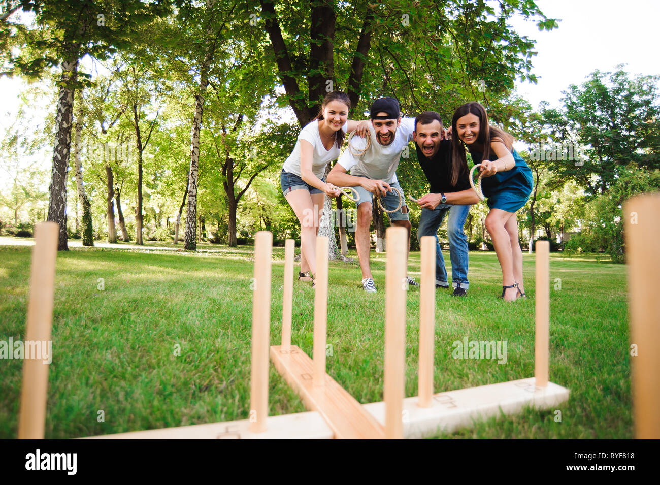 Ring toss throwing game hi-res stock photography and images - Alamy