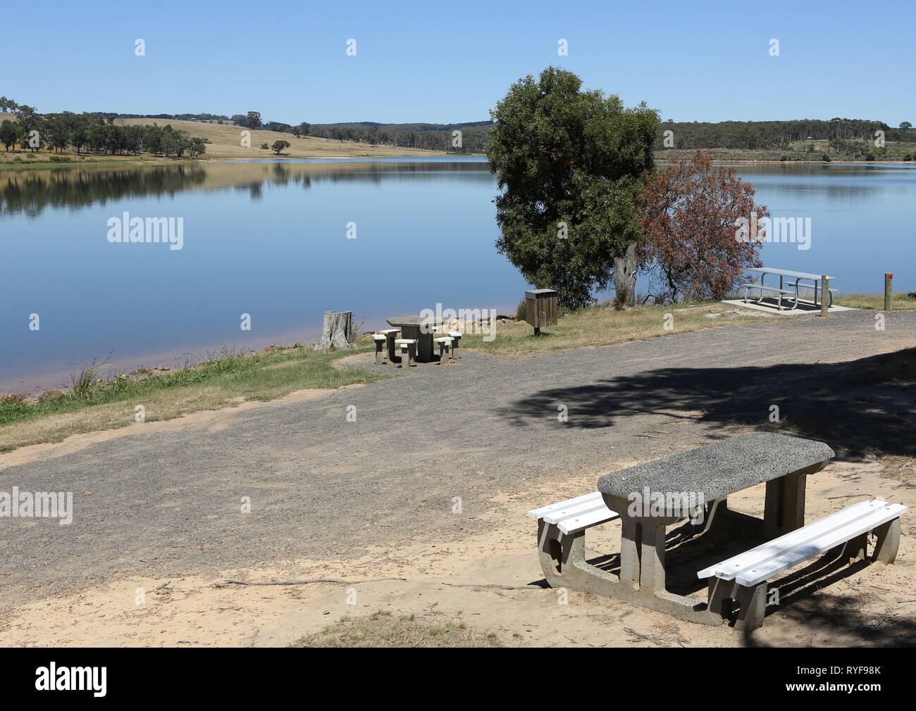 The Lauriston Reservoir, Kyneton, Victoria, Australia, provides much of ...