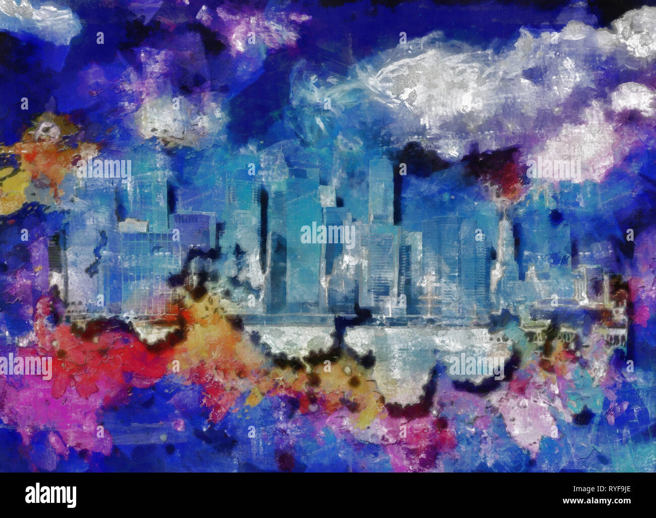 Modern urban abstract. New York Skyline Stock Photo - Alamy