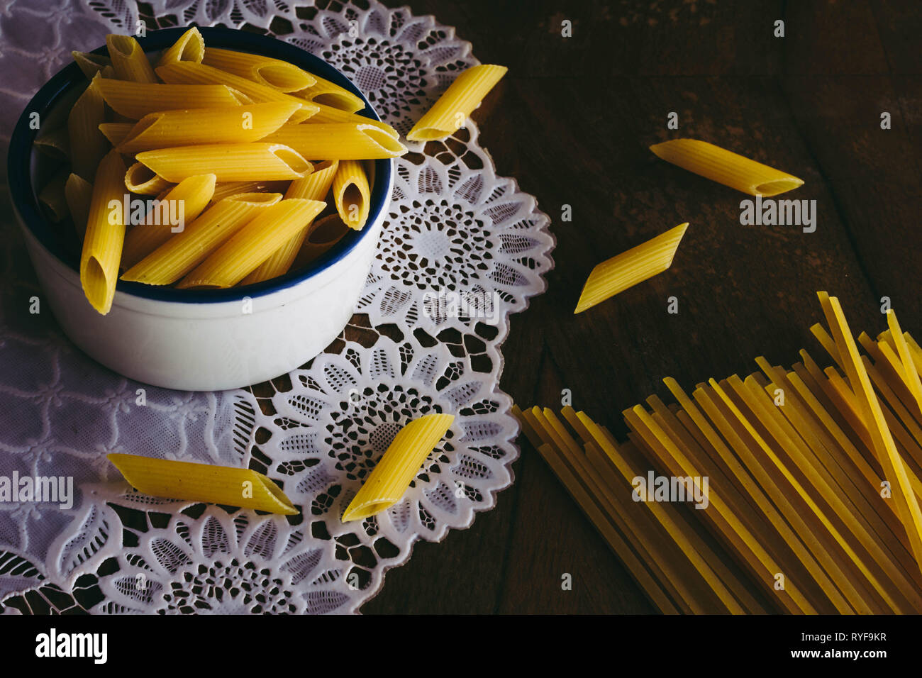 long and short pasta Stock Photo - Alamy