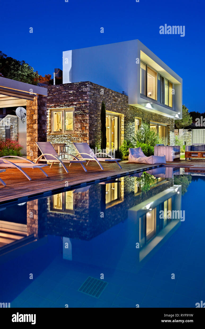 Beautiful villa ("Thalassa Boutique Villa") at Kakia Skala beach, Ferma ...