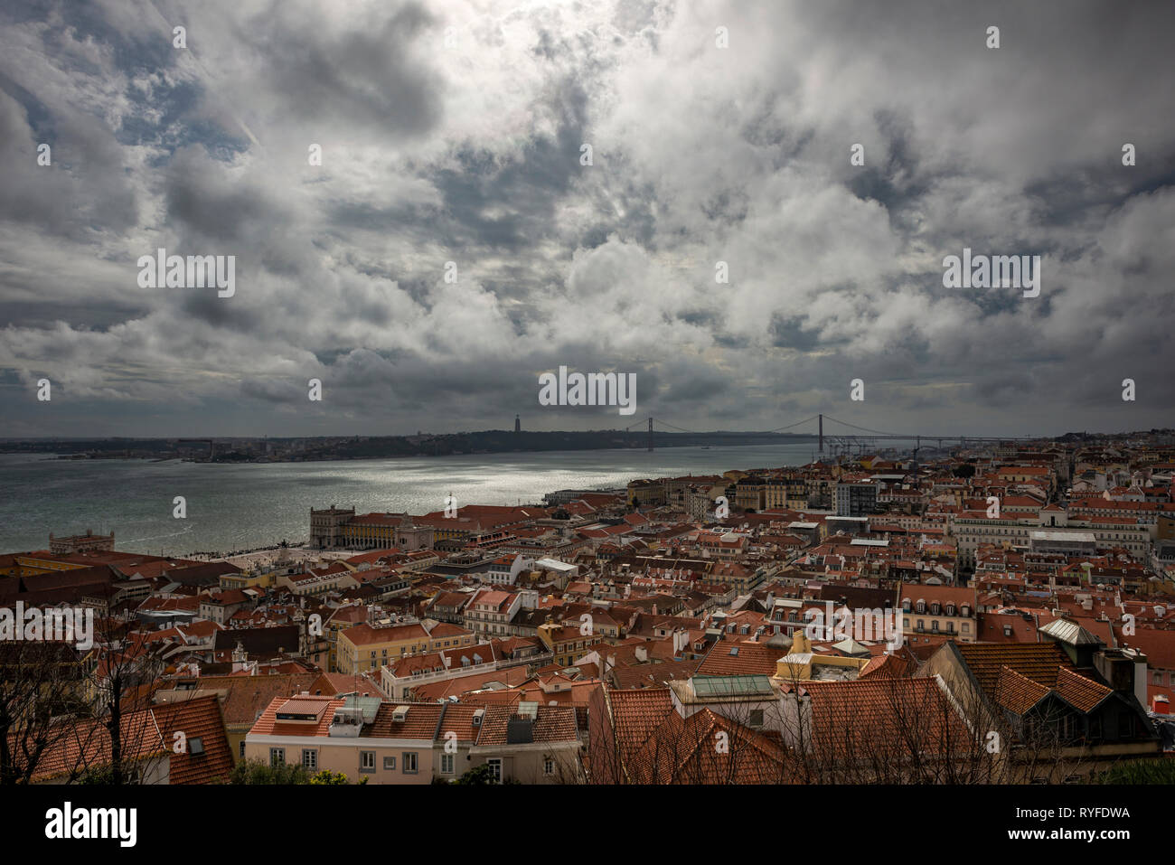 View of alfama district and tagus river hi-res stock photography and ...