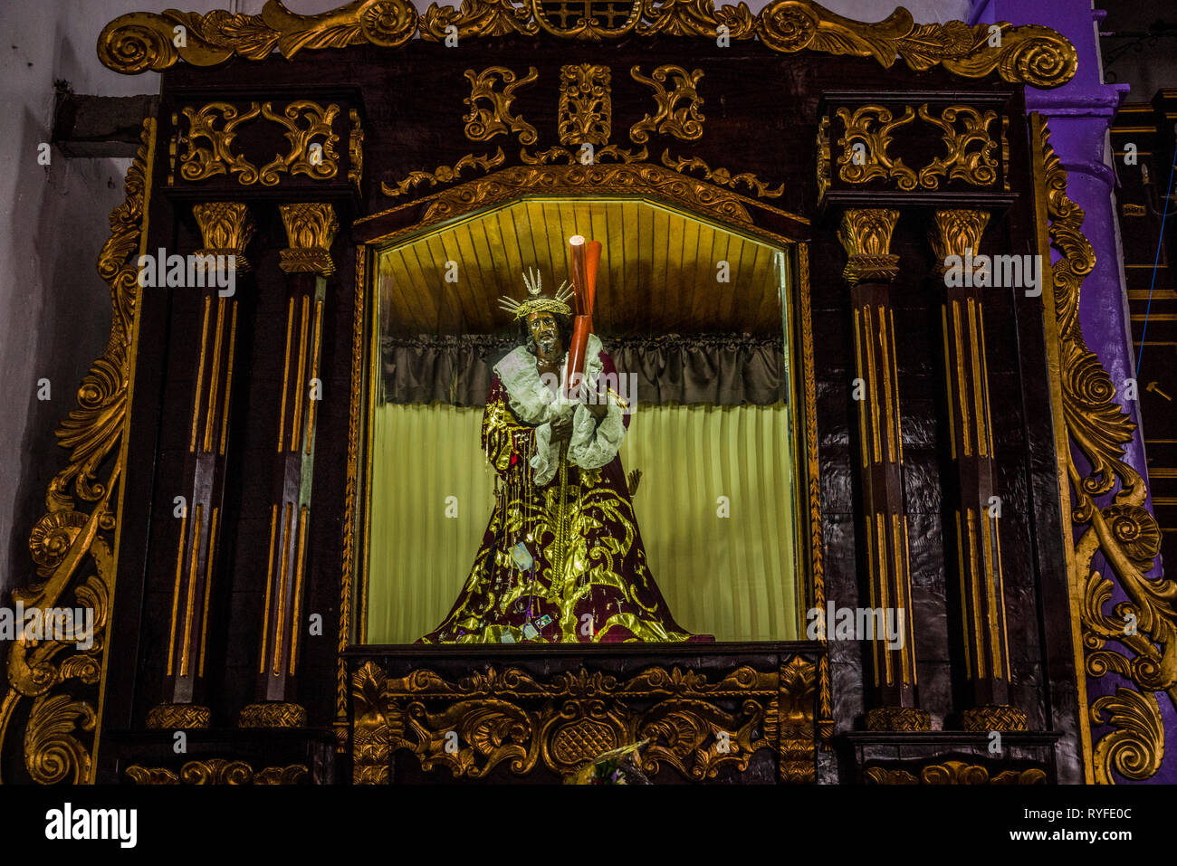 Black Christ in Portobelo Church, Colon, Panama Stock Photo - Alamy