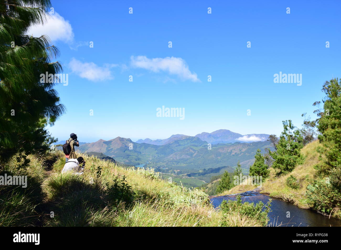 mountain long view and people capture its beauty Stock Photo - Alamy