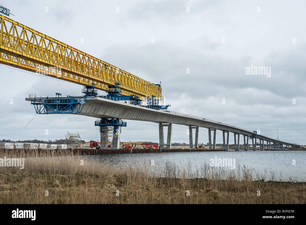 Crown Princess Mary construction site of a new bridge over the Roskilde ...