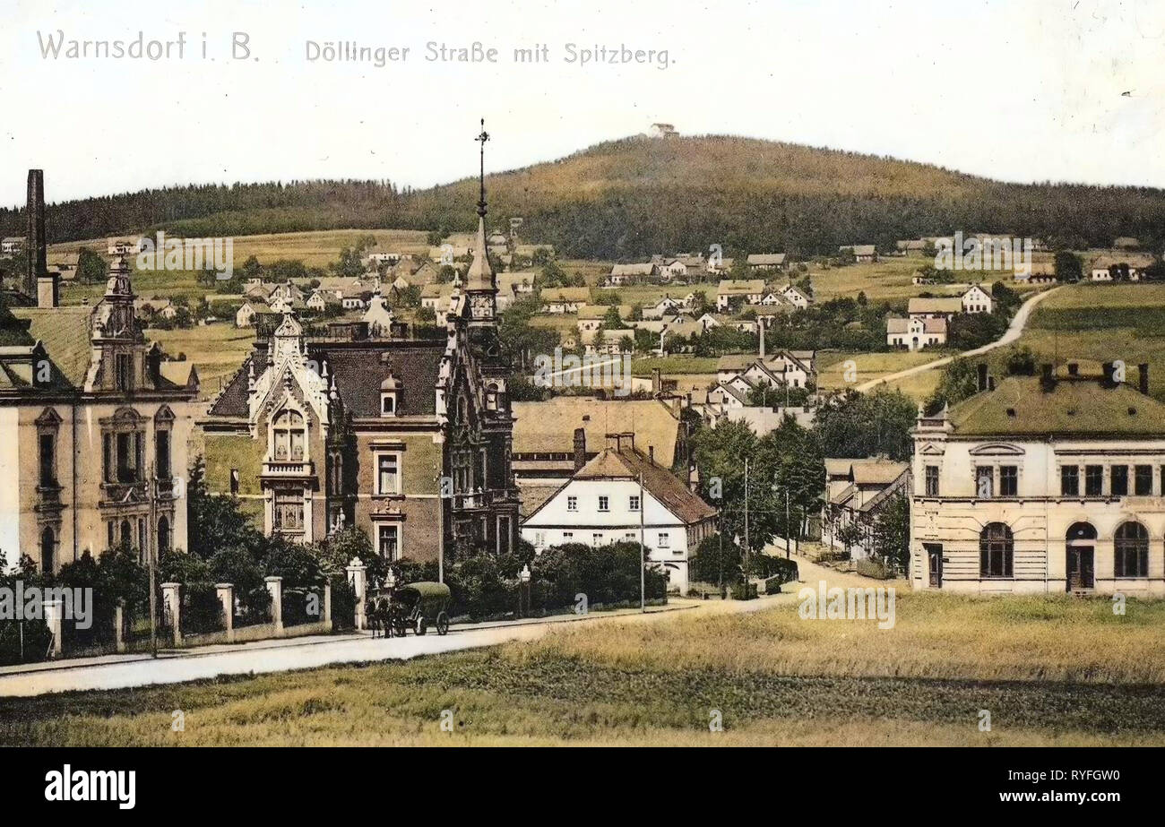 Buildings in Varnsdorf, 1910, Ústí nad Labem Region, Warnsdorf ...