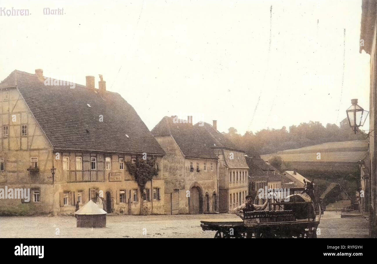 Horses of Landkreis Leipzig, Horse-drawn vehicles, Buildings in Kohren ...
