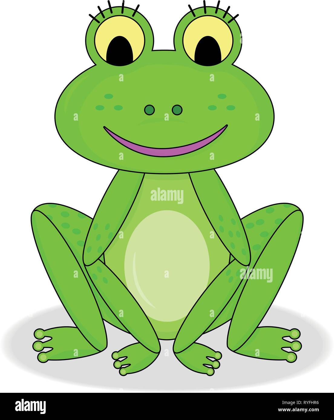 Happy smiling frog vector on white backround Stock Vector Image & Art ...