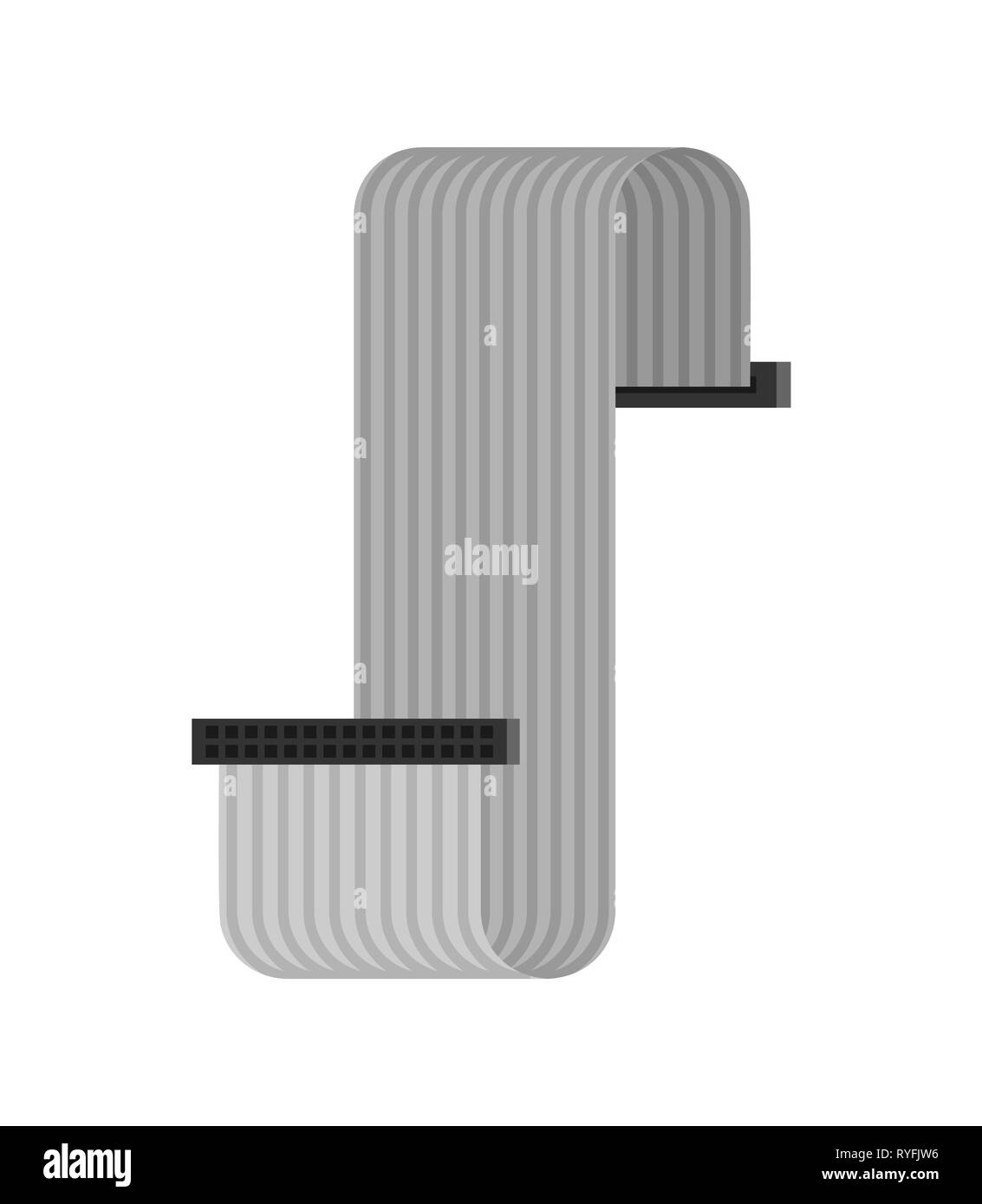 Flat ribbon cable isolaed. PC cable connector Stock Vector Image & Art ...