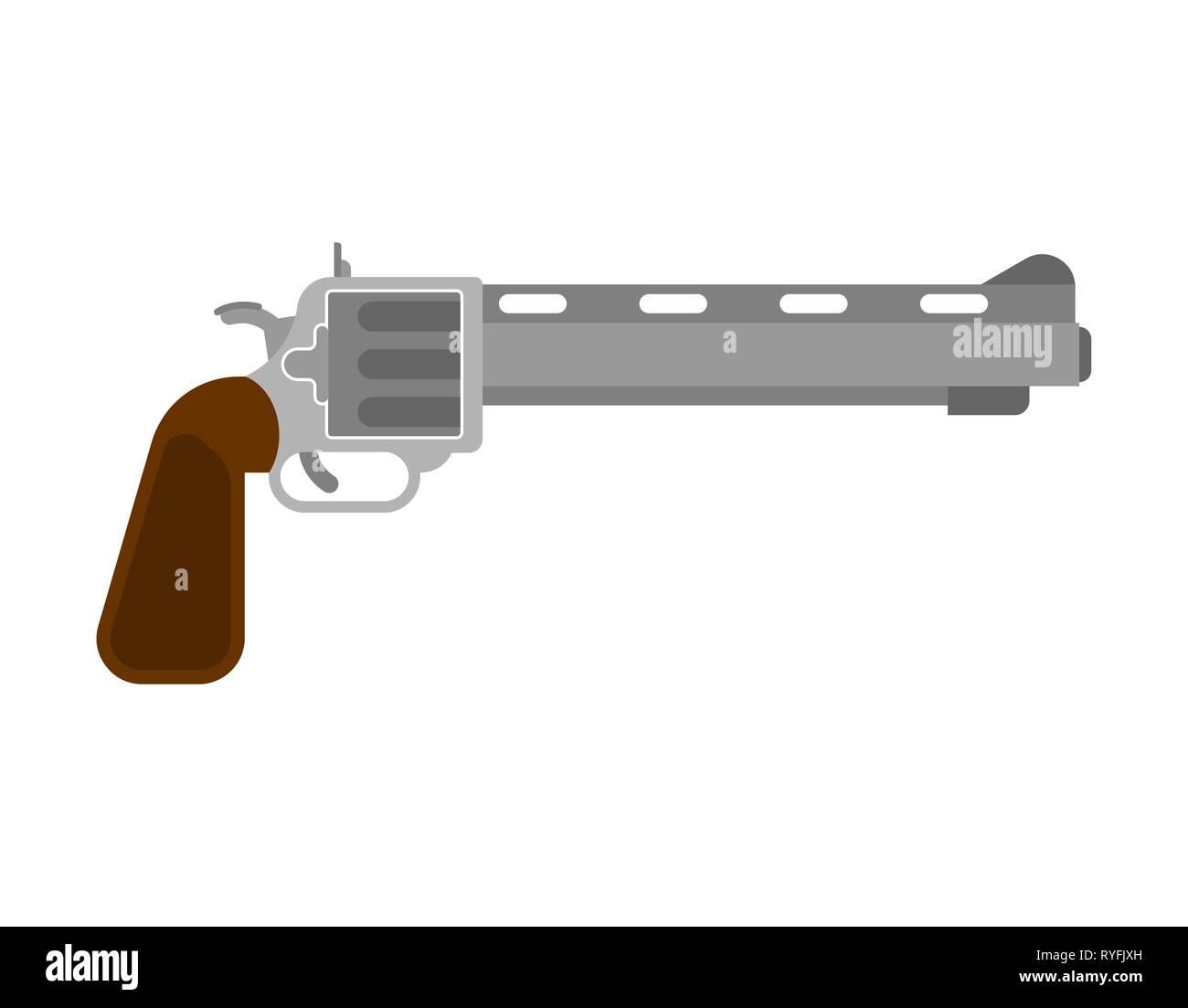 Cowboy gun isolated. Wild West gunfighter weapon. Western handgun Stock ...