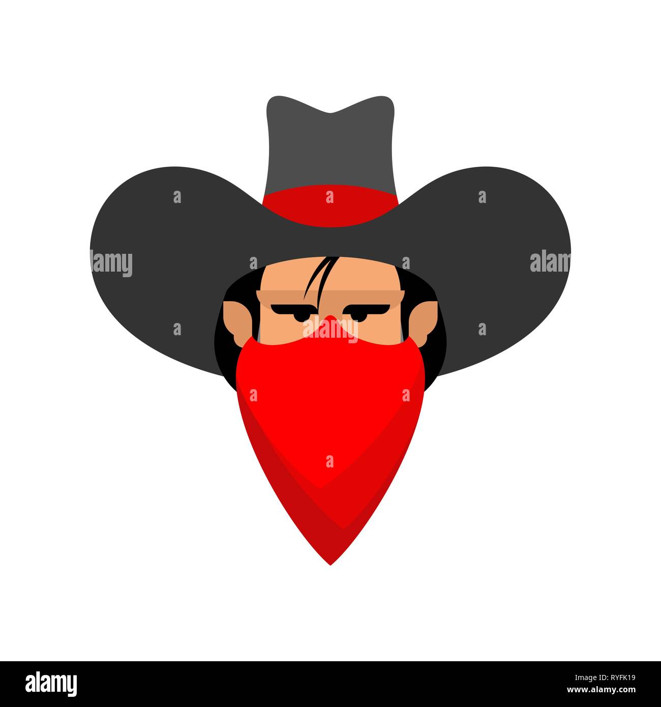 Cowboy face isolated. Wild west guy portrait. Western head Stock Vector ...