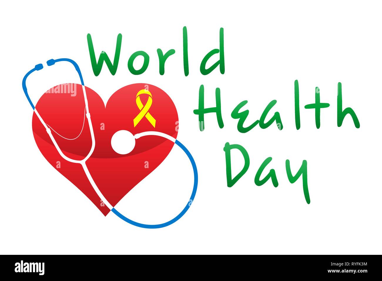 world health day logo text banner vector illustration vector ...