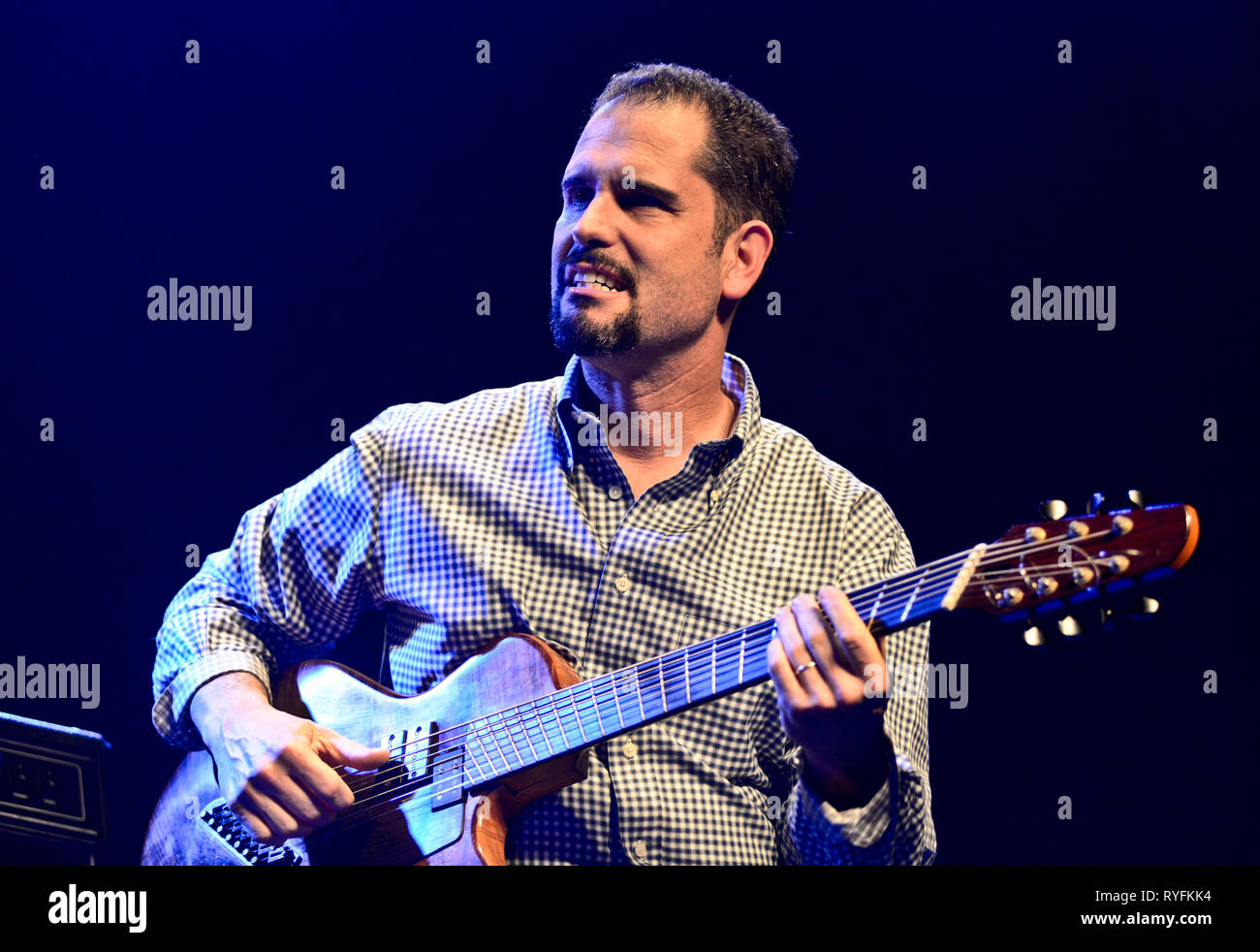 Jazz guitar player Charlie Hunter, playing live in concert Stock Photo ...