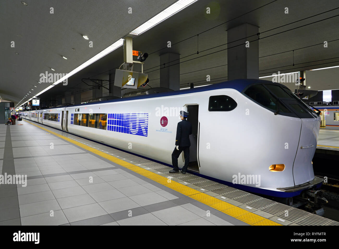 OSAKA, JAPAN -1 MAR 2019- View of the Kansai Airport Limited Express ...