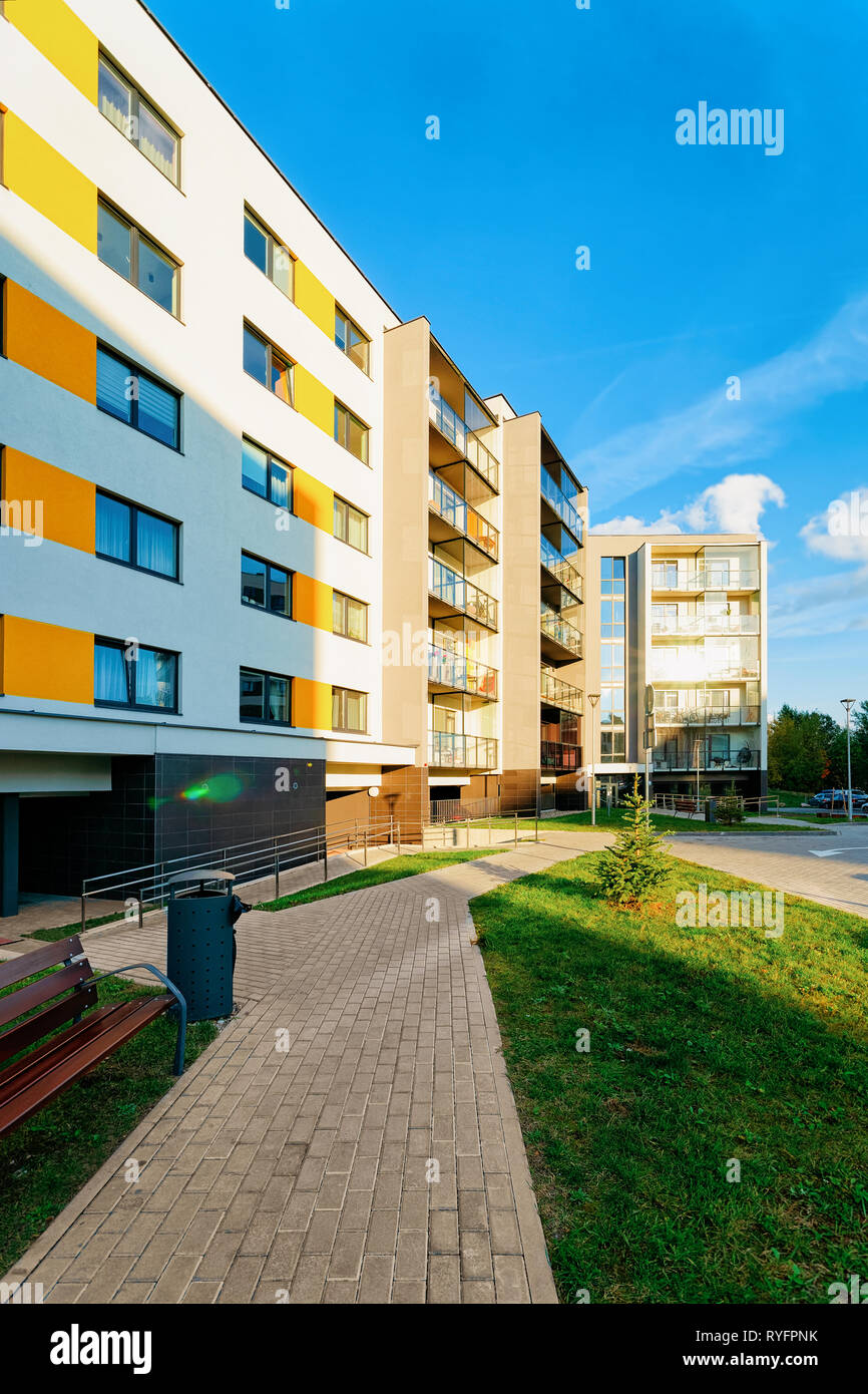 Apartment modern home and house residential building complex real ...