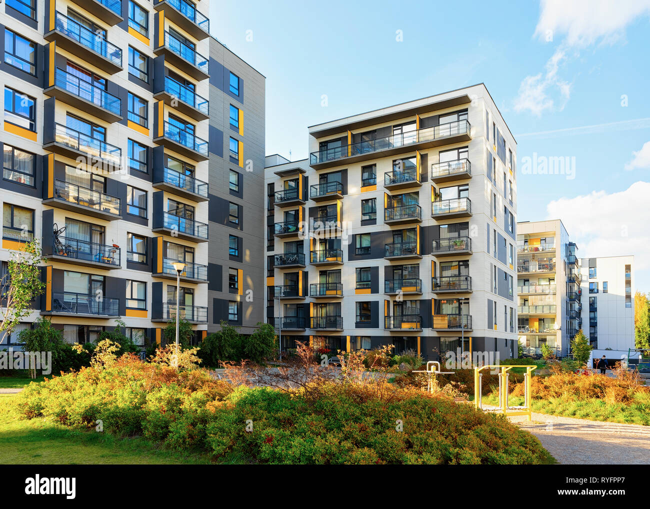 Apartment modern home and house residential building complex real ...