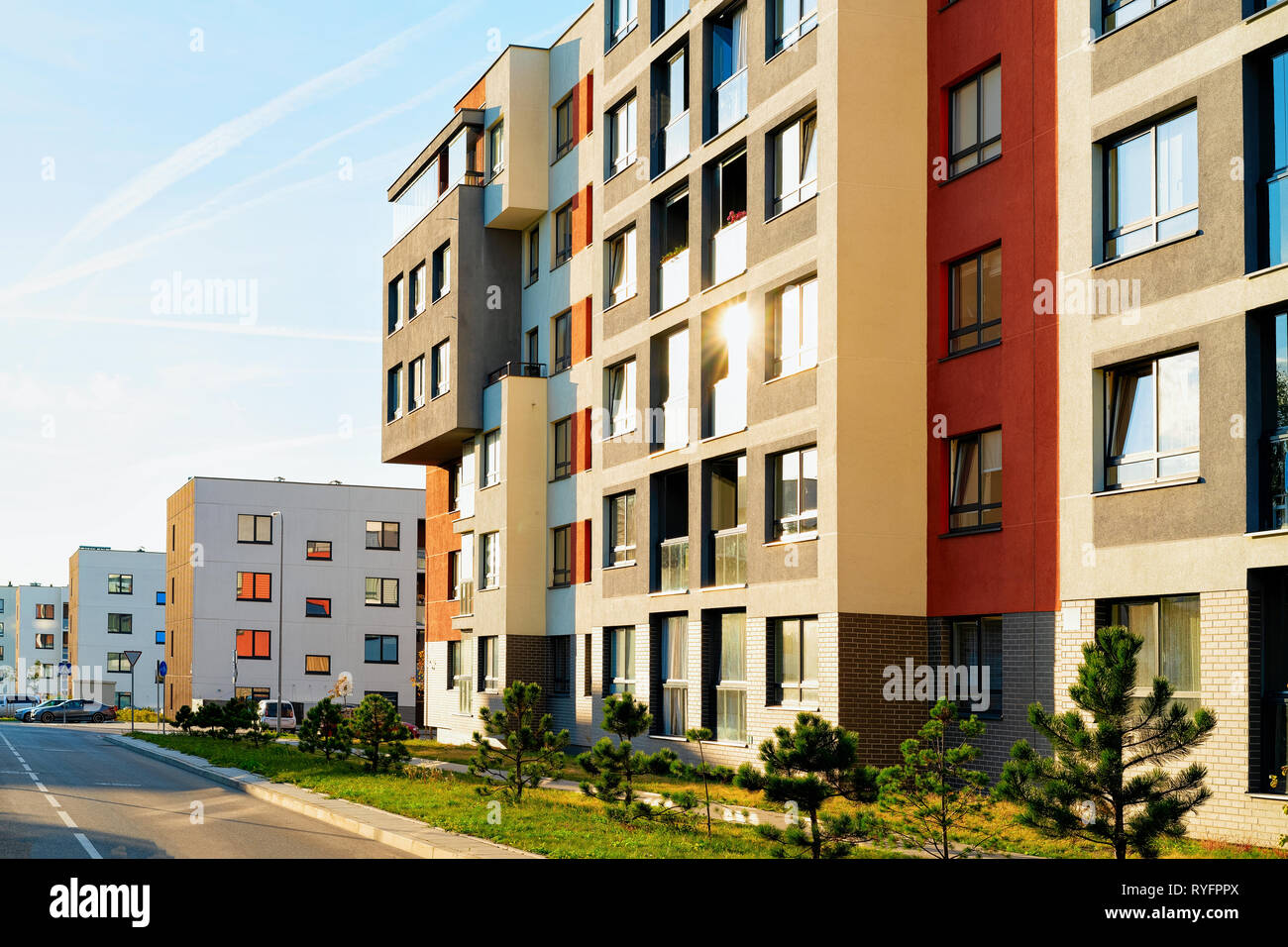 Apartment modern houses and homes residential buildings complex real ...