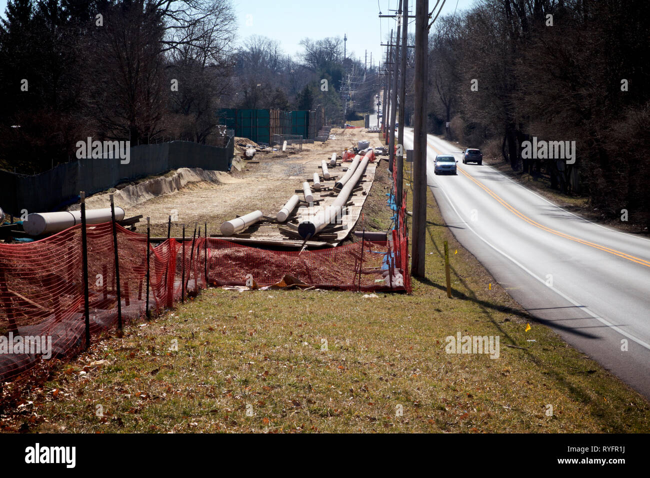 East Goshen, PA, USA - March 13, 2019: View of the Mariner East II ...