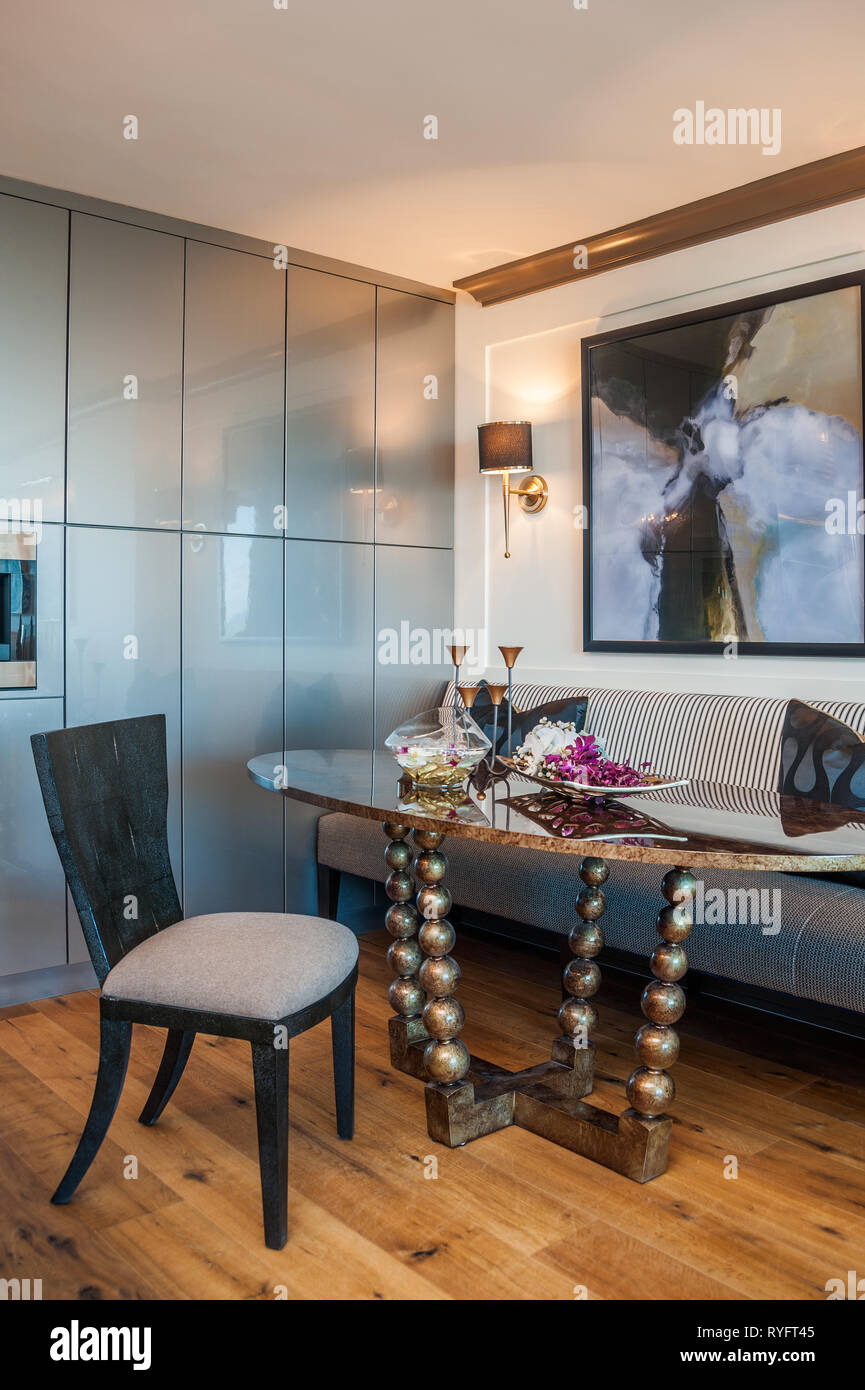 Interior of designer condominium in the Streeterville neighborhood ...