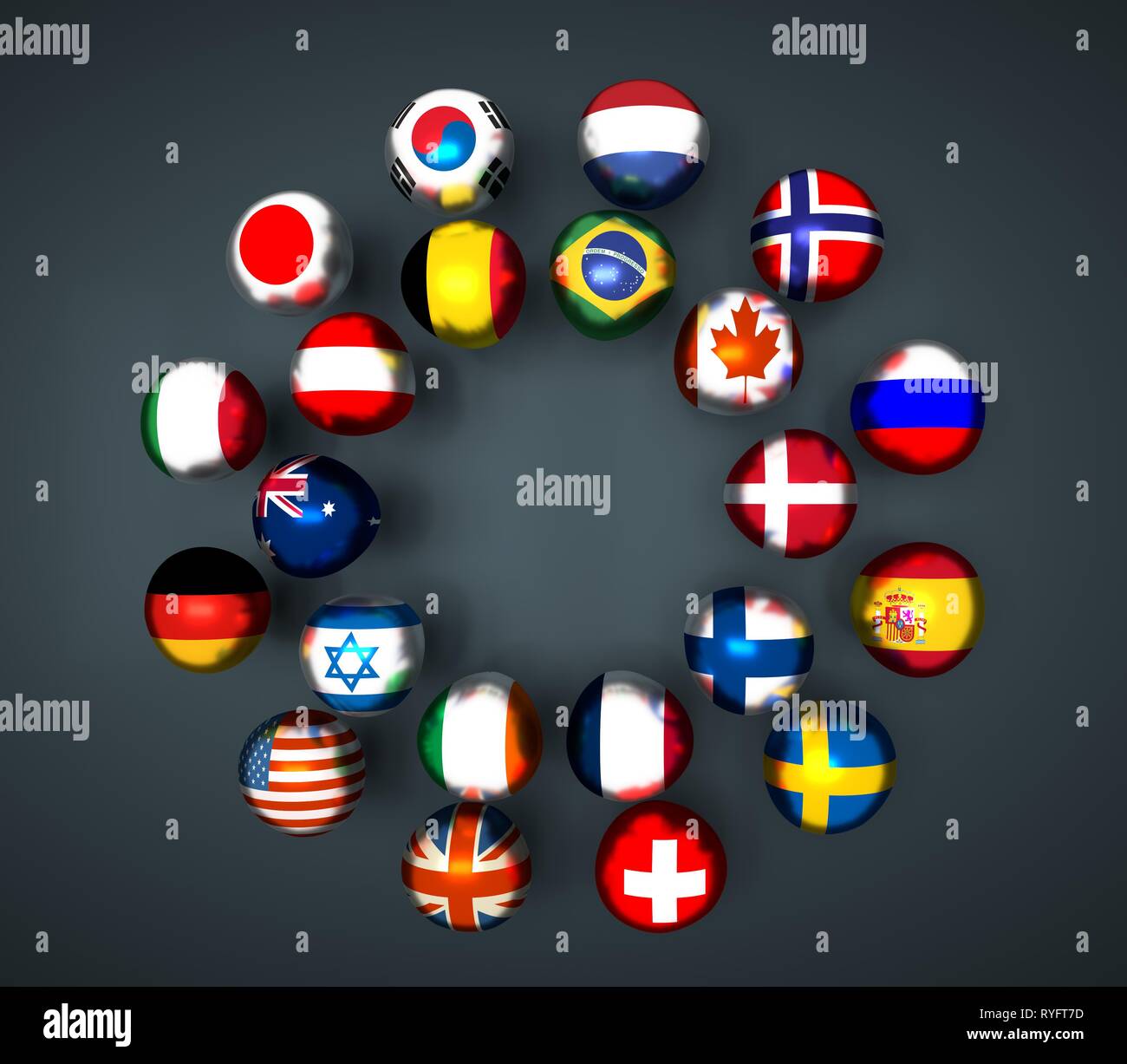 Paris club members national flags Stock Photo - Alamy