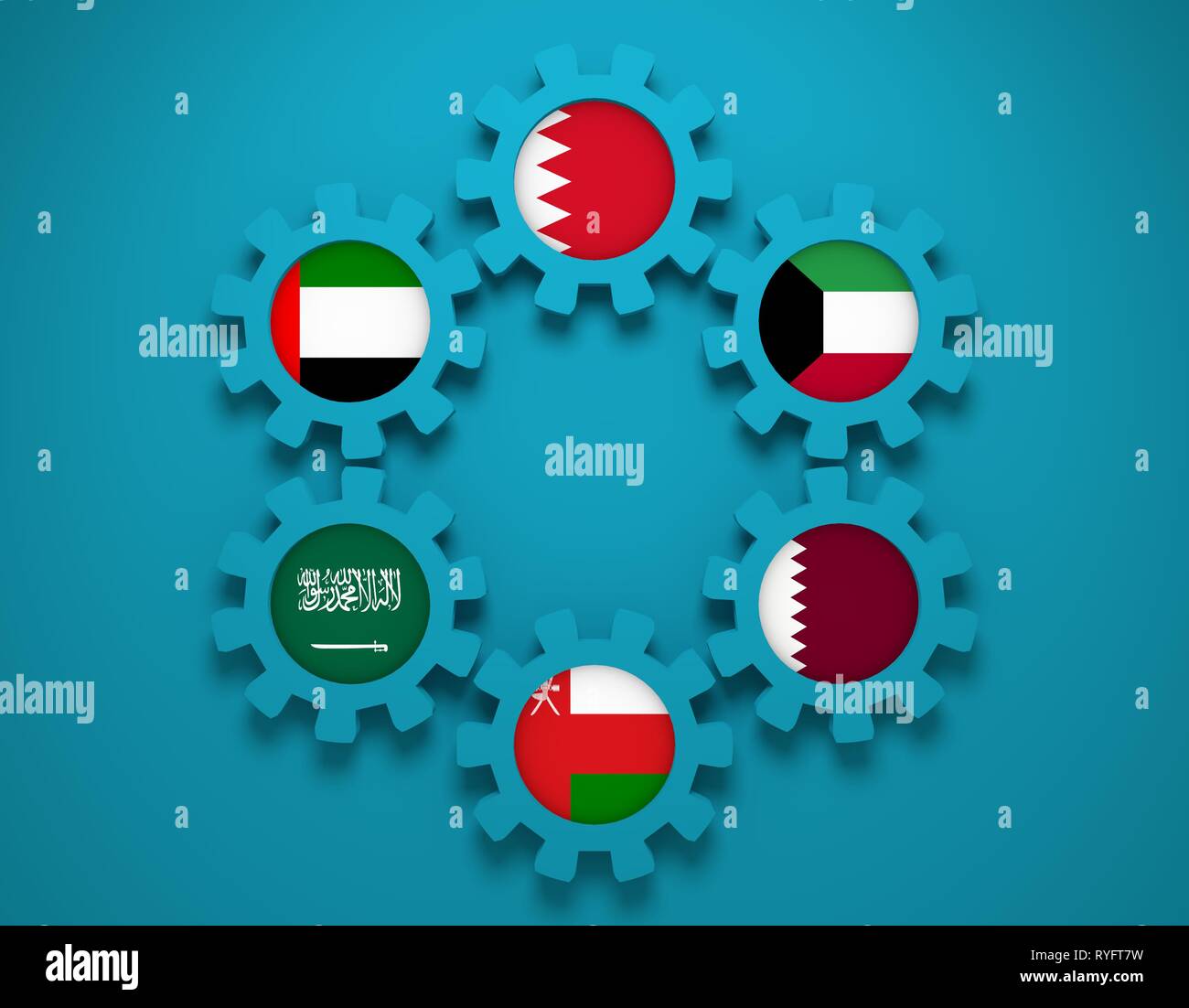 Flags gulf cooperation council hi-res stock photography and images - Alamy