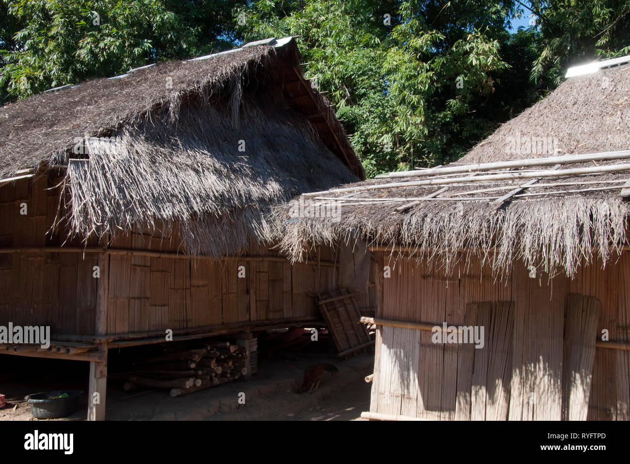 Chiang Rai Province Thailand, traditional house in ethnic Karen hill ...