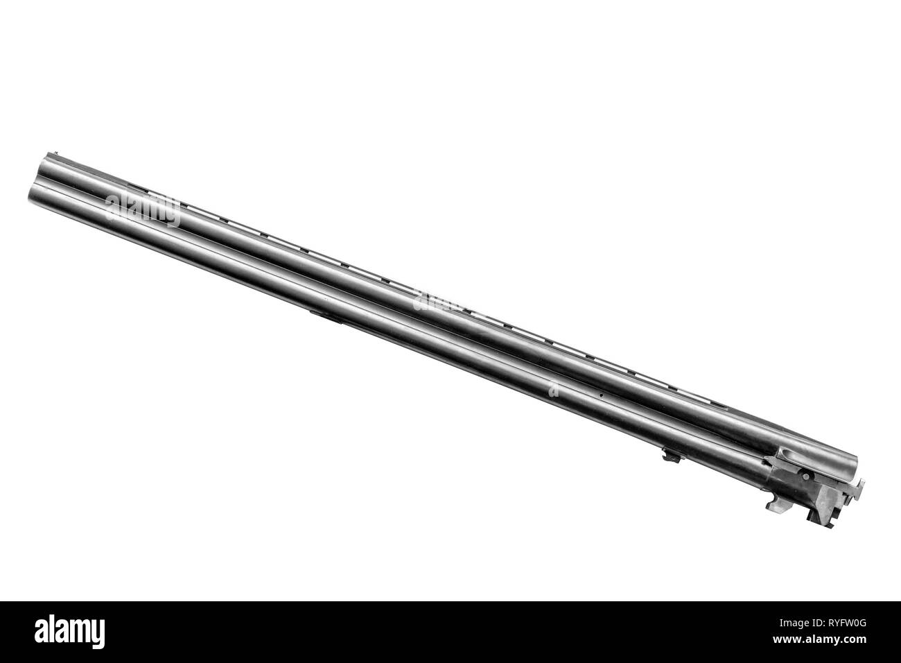 double-barrell smooth-bore hunting rifle isolated on white background ...