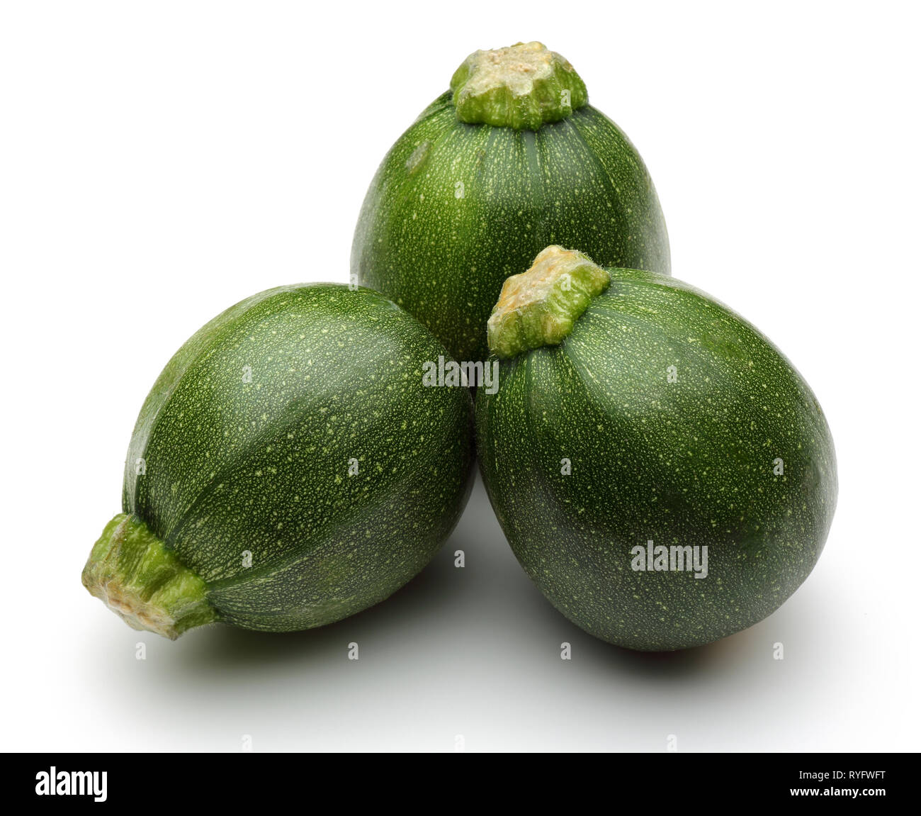 Green round zucchini isolated on white background Stock Photo - Alamy