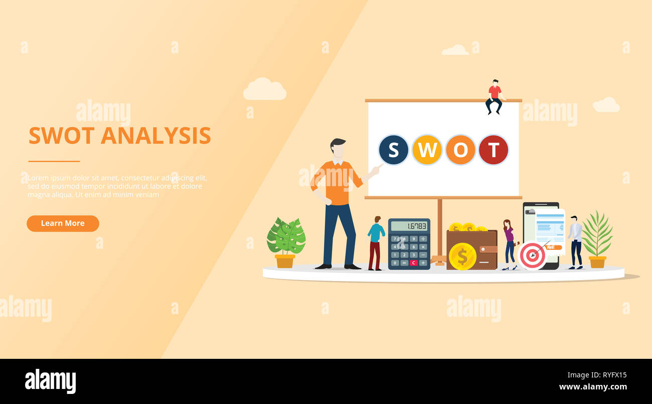 swot analysis business concept for website template design page ...