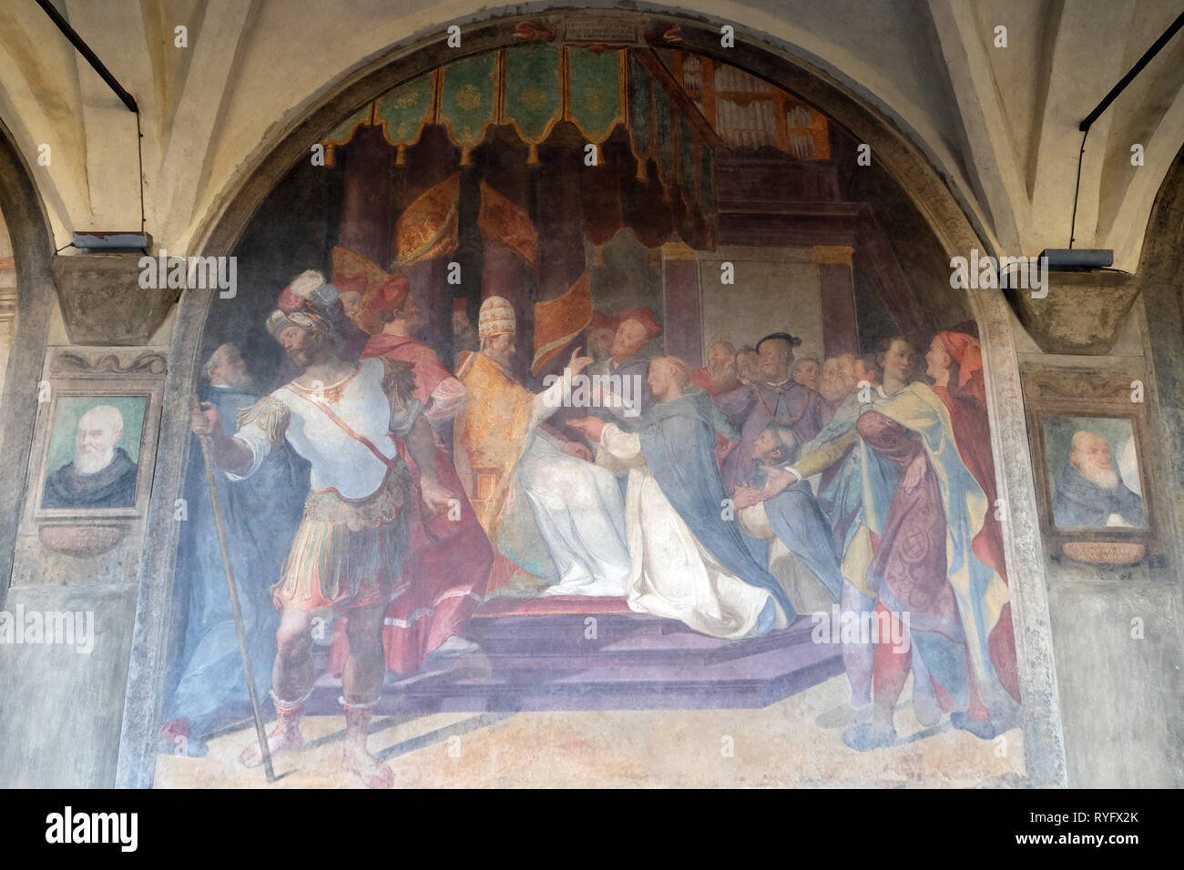 Pope Honorius III confirms the Dominican Rule, fresco by Gregorio ...