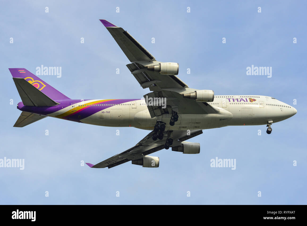 Bangkok, Thailand - Sep 17, 2018. A Boeing 747-400 airplane of Thai ...