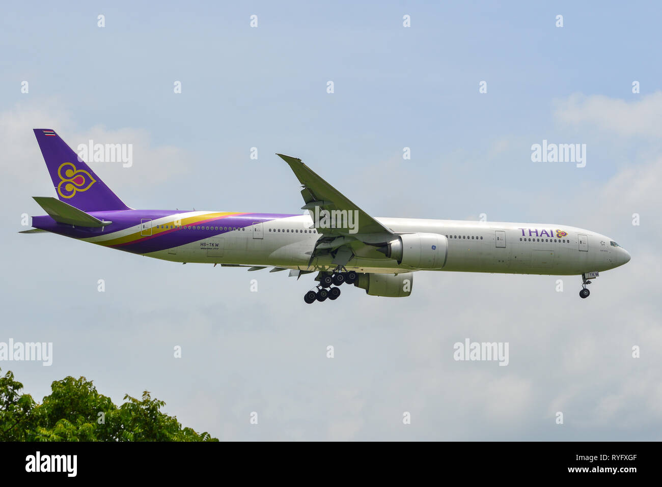 Bangkok, Thailand - Sep 17, 2018. A Boeing 777-300ER airplane of Thai ...