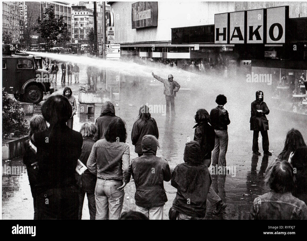 political protest of the 70ies, Frankfurt/Main, Germany Stock Photo - Alamy