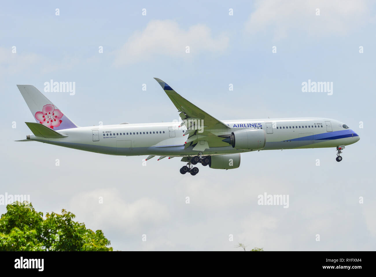 Bangkok, Thailand - Sep 17, 2018. An Airbus A350-900 airplane of China ...