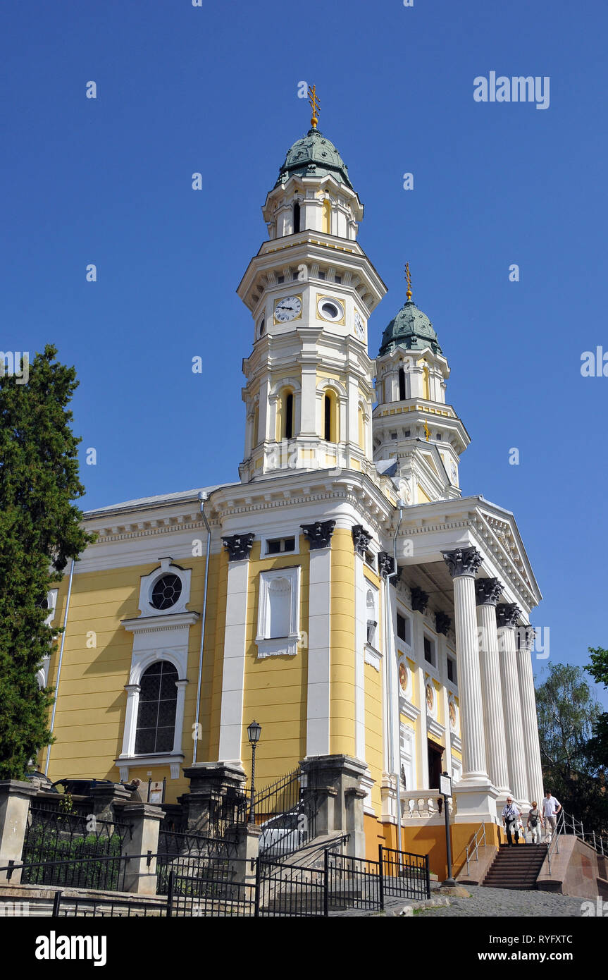 Greek Catholic Cathedral in Uzhgorod, Ukraine. Built in 1646. Gorog ...