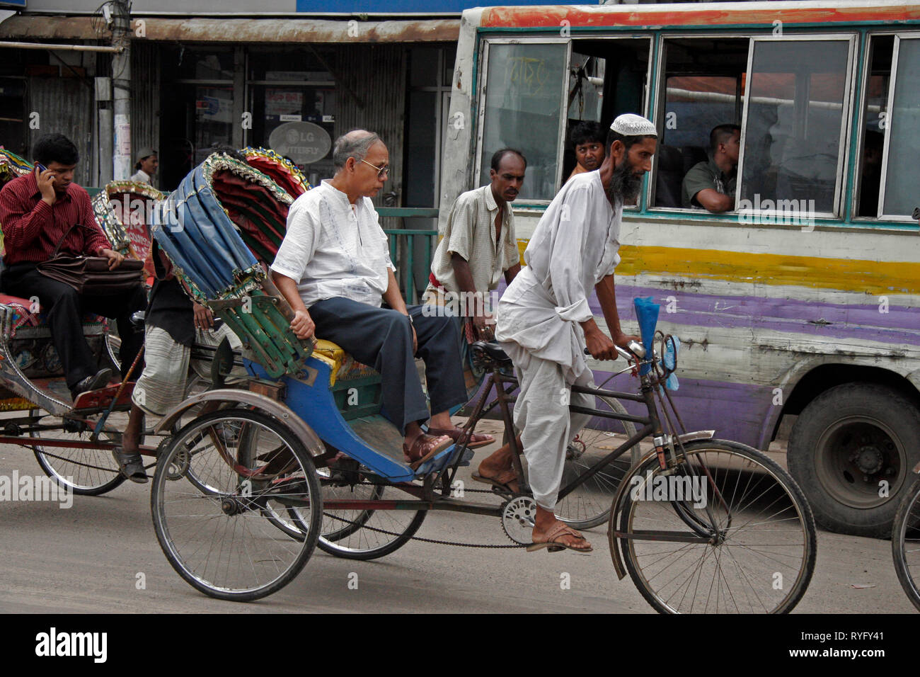 BANGLADESH Cycle rickshaw, Dhaka photo by Sean Sprague Stock Photo - Alamy