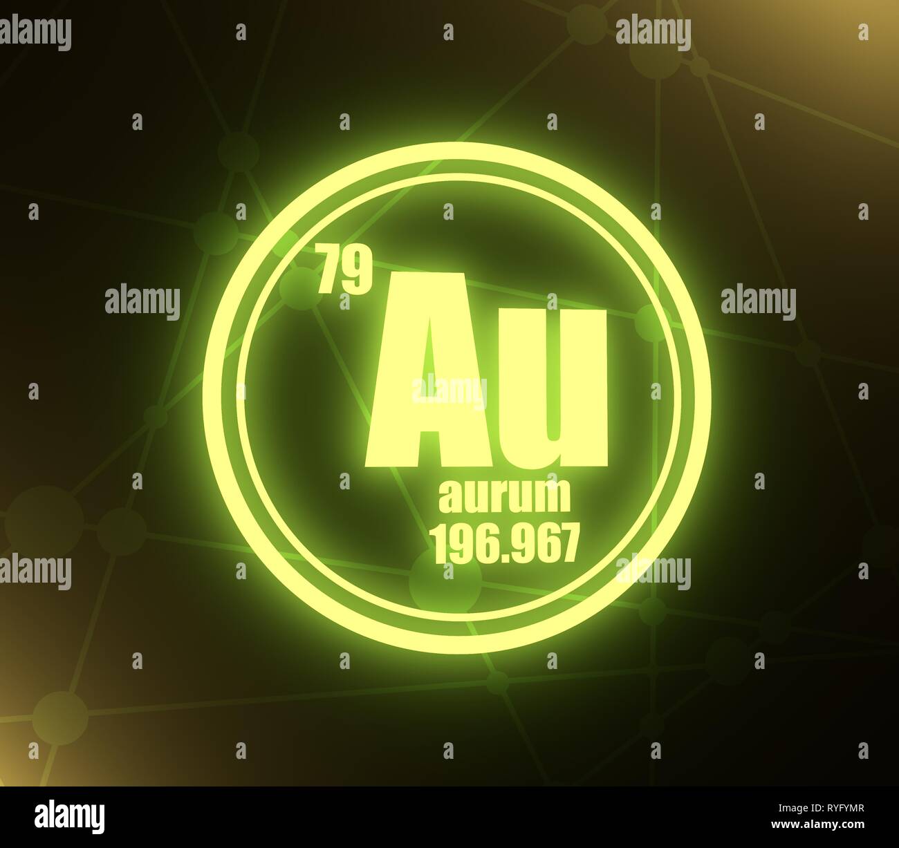 Gold chemical element Stock Photo - Alamy