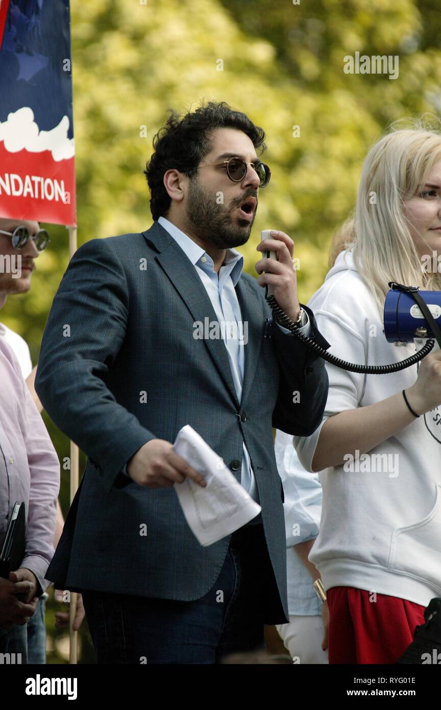 Raheem Kassam at the Free Tommy Protest in London Stock Photo - Alamy