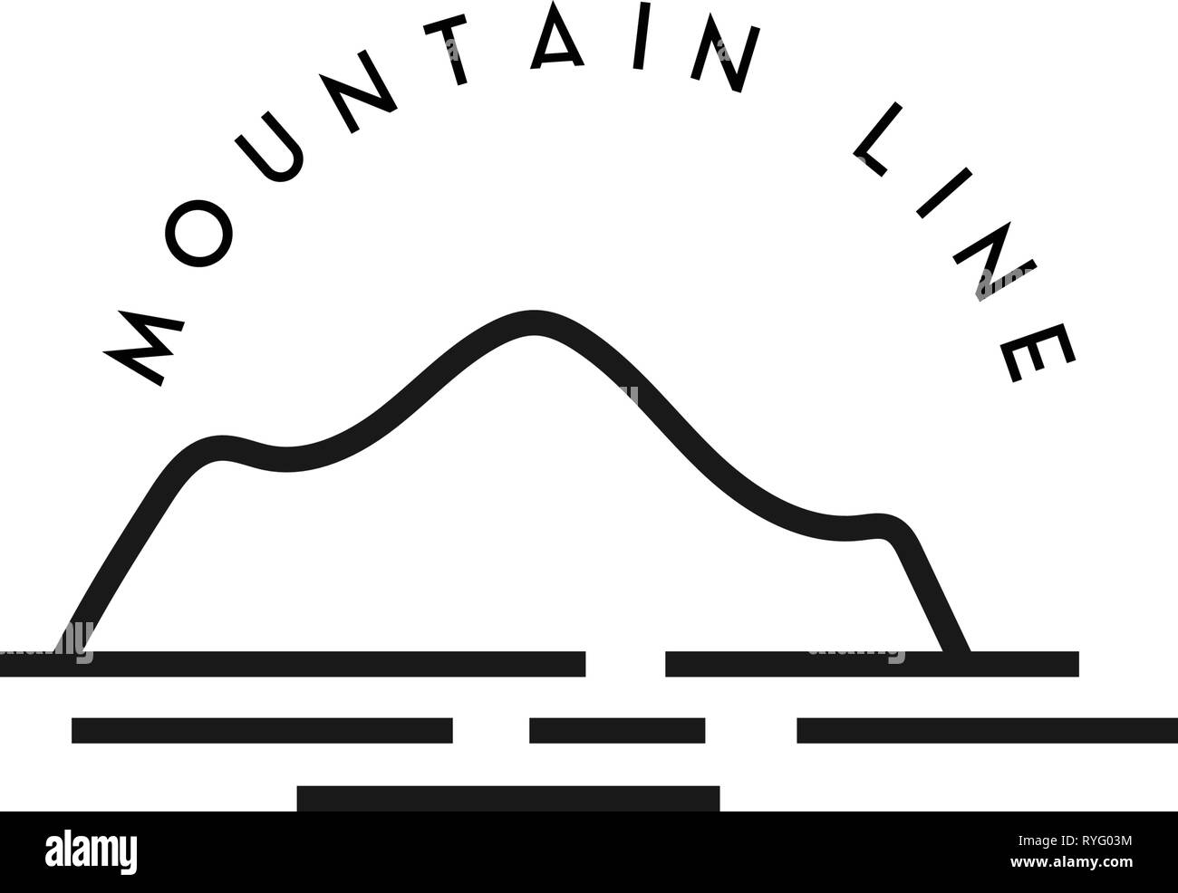 Mountain line icon design template vector isolated Stock Vector Image ...