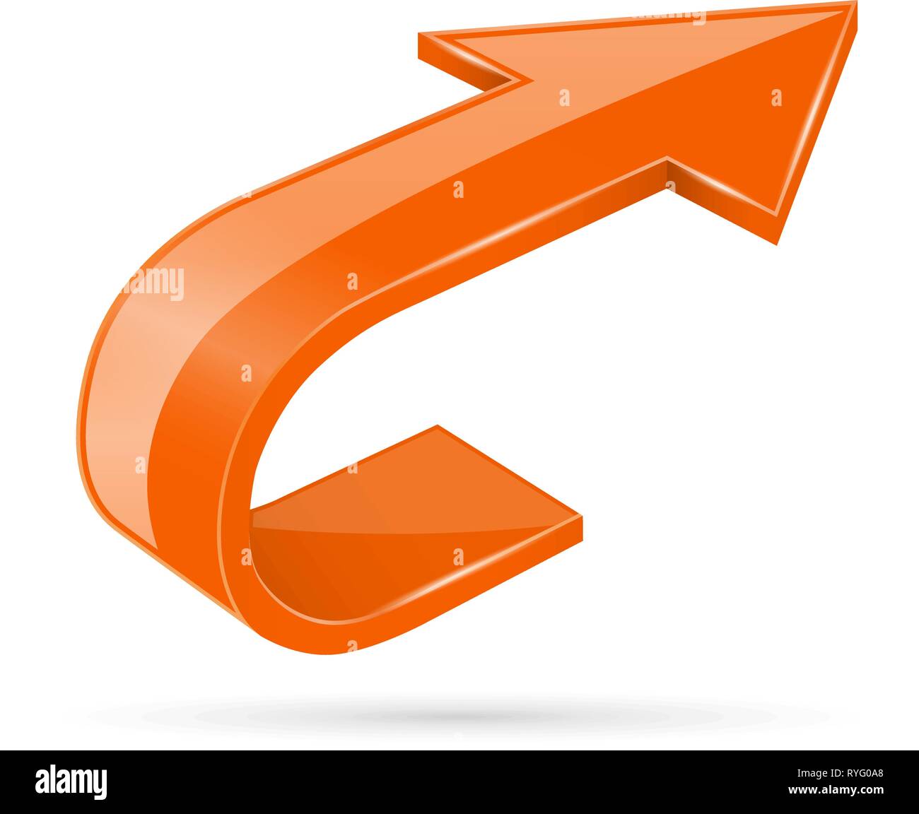 Orange 3d shiny arrow Stock Vector Image & Art - Alamy