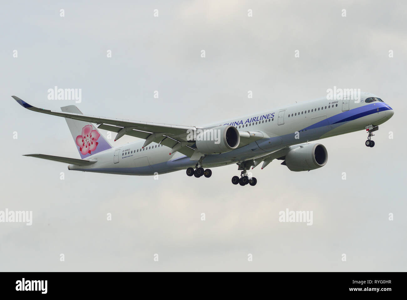 Bangkok, Thailand - Sep 17, 2018. An Airbus A350-900 airplane of China ...