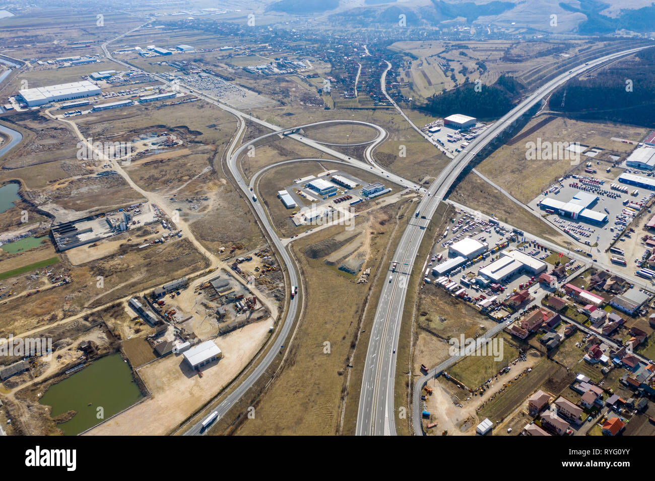 View junction ring road aerial hi-res stock photography and images - Alamy
