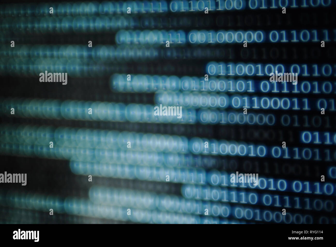 Digital Data Transfer One And Zero Binary Data Matrix Flowing Side Way 2353