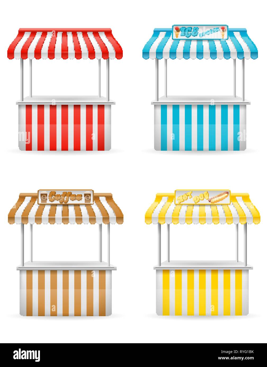 street food stall vector illustration isolated on white background ...