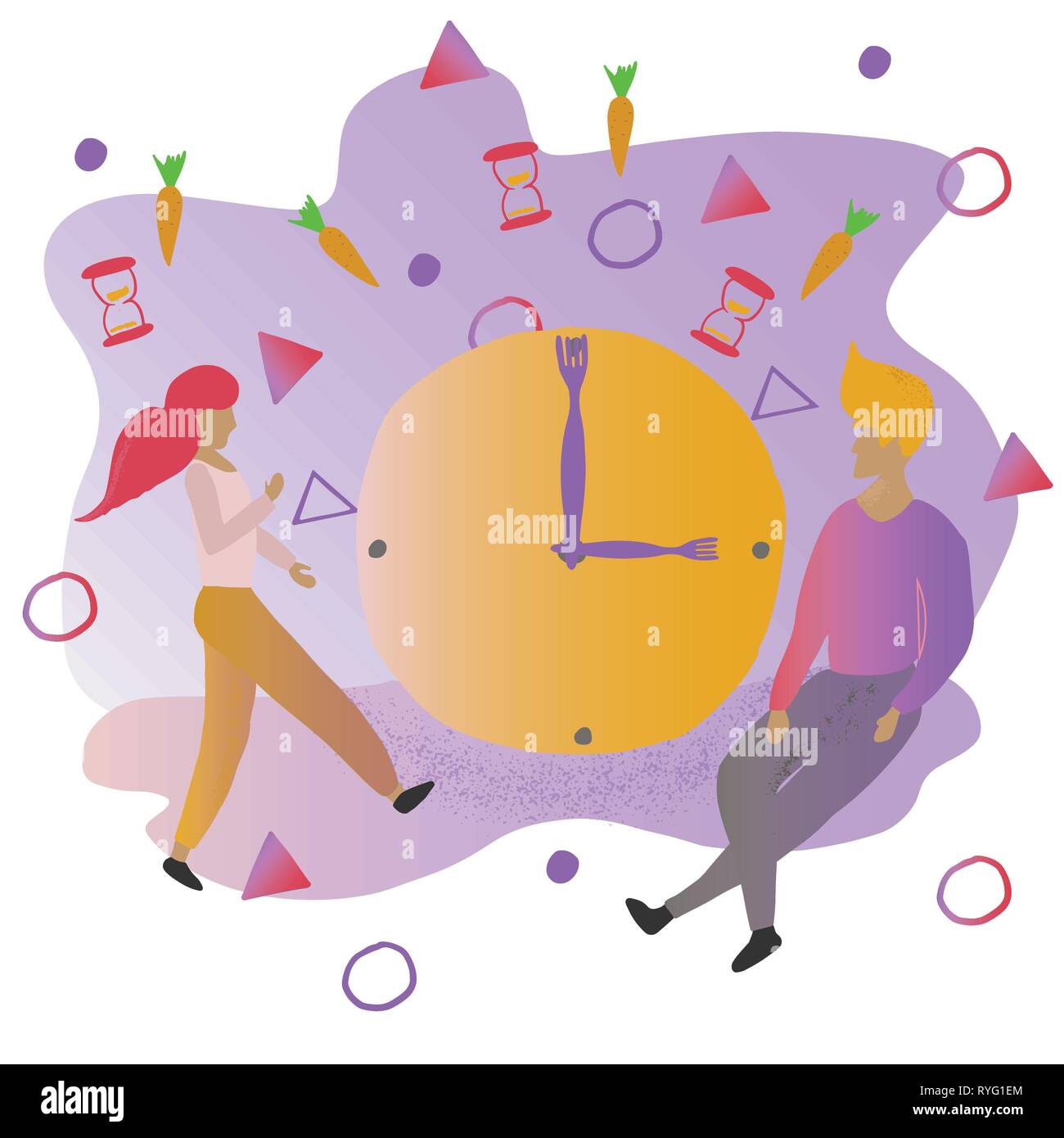 Intermittent Fasting diet concept Illustration. Vector Illustration ... Intermittent Fasting diet concept Illustration. Vector Illustration ...