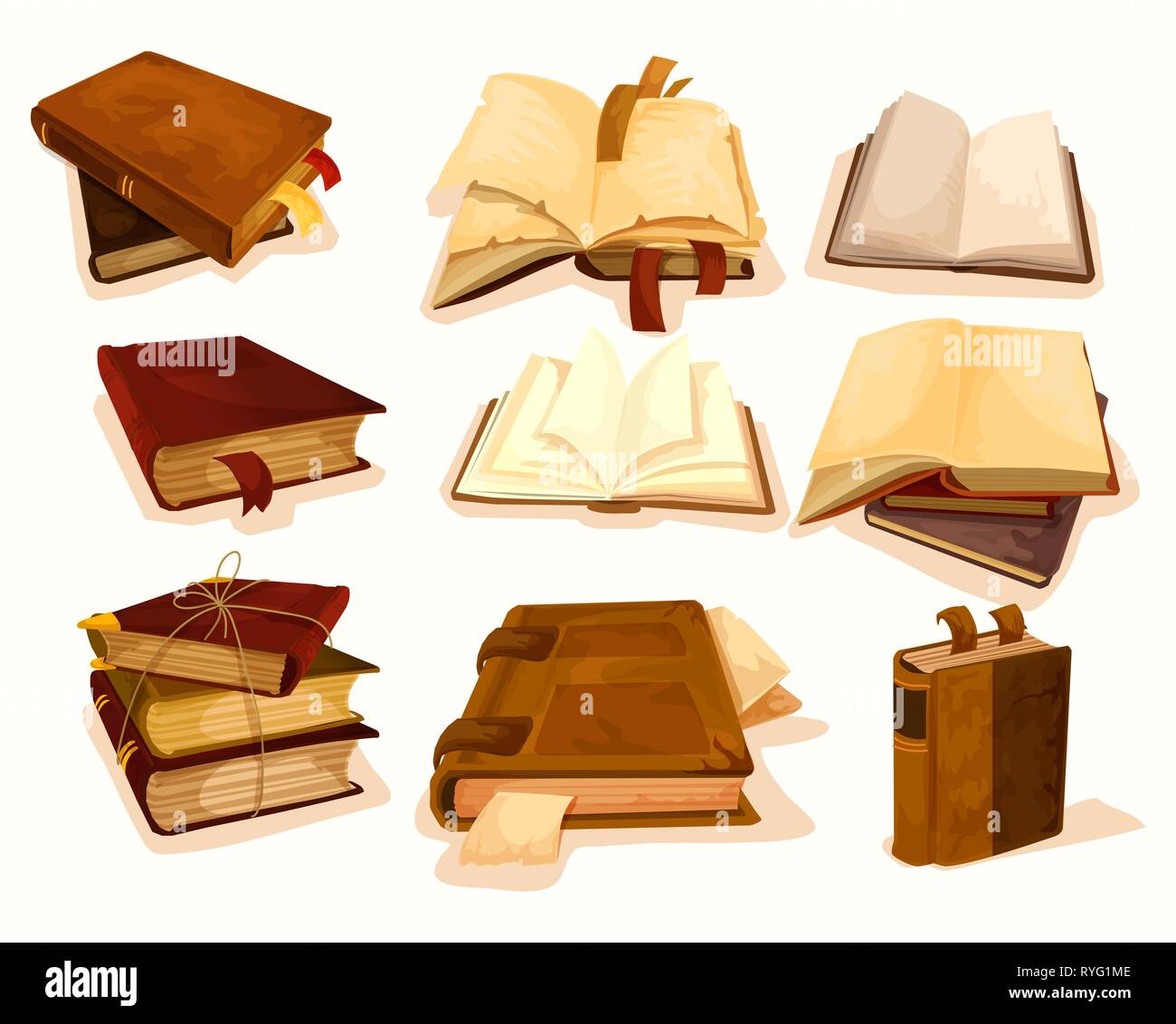 Old open medieval book Stock Vector Images - Alamy