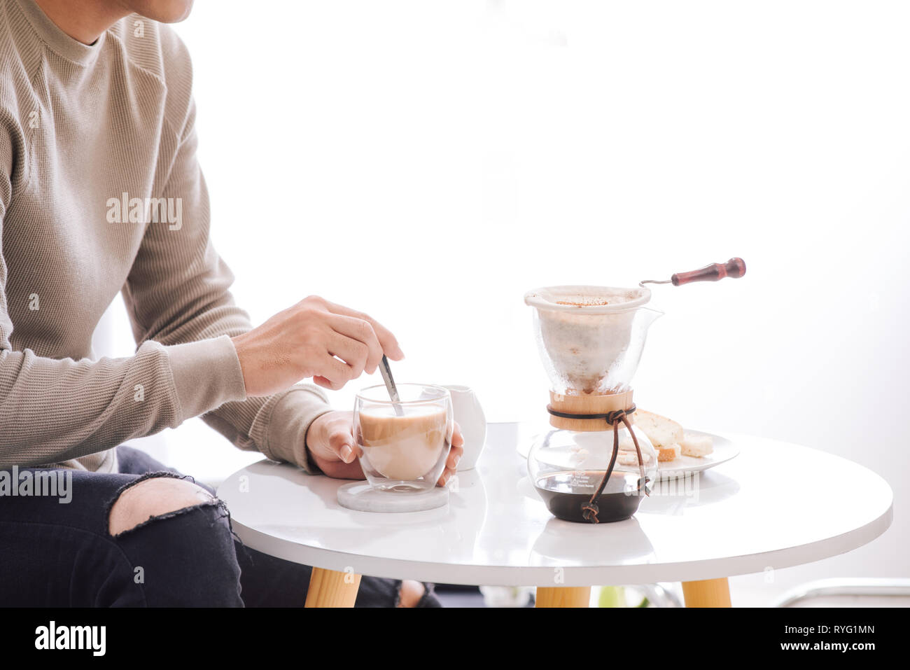 New day starts with a cup of coffee Stock Photo - Alamy
