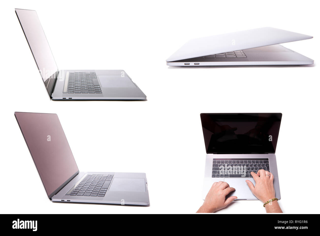 slim modern laptop isolated on white background.high quality Stock ...